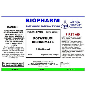 Biopharm Potassium Dichromate 0.100 Normal — 500 mL (1.06 Pint)
