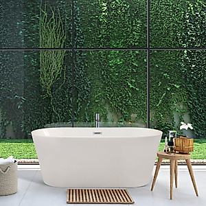 Altair Design Cielo 59" x 30" Freestanding Soaking Acrylic Bathtub in White