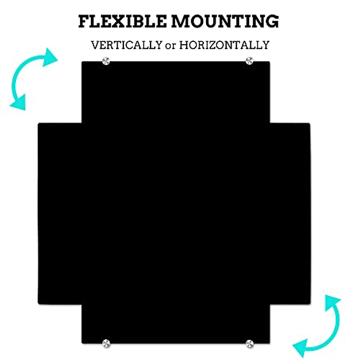 DEVELOP Magnetic Black Glass Dry Erase Board, 47.2 x 31.5 Inches, Frameless Wall Mounted Writing Glass Whiteboard with 4 Markers, 2 Magnets, 1 Eraser