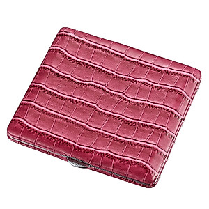 Visol Products Nava Crocodile Pattern Cigarette Case, Hot Pink
