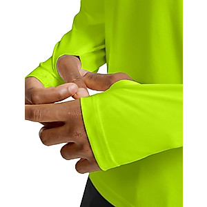 Mens UPF 50 Long Sleeve Shirt(Neon Green,XXL)
