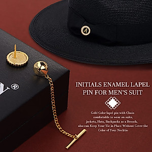 HAWSON Tie Clips for Men, Cufflinks for Men, Tie Tack & Lapel pins for Men, Suitable for Neckties and French Cuff or Dress Shirt Suits, Jewelry Box Packed, Initials Designed