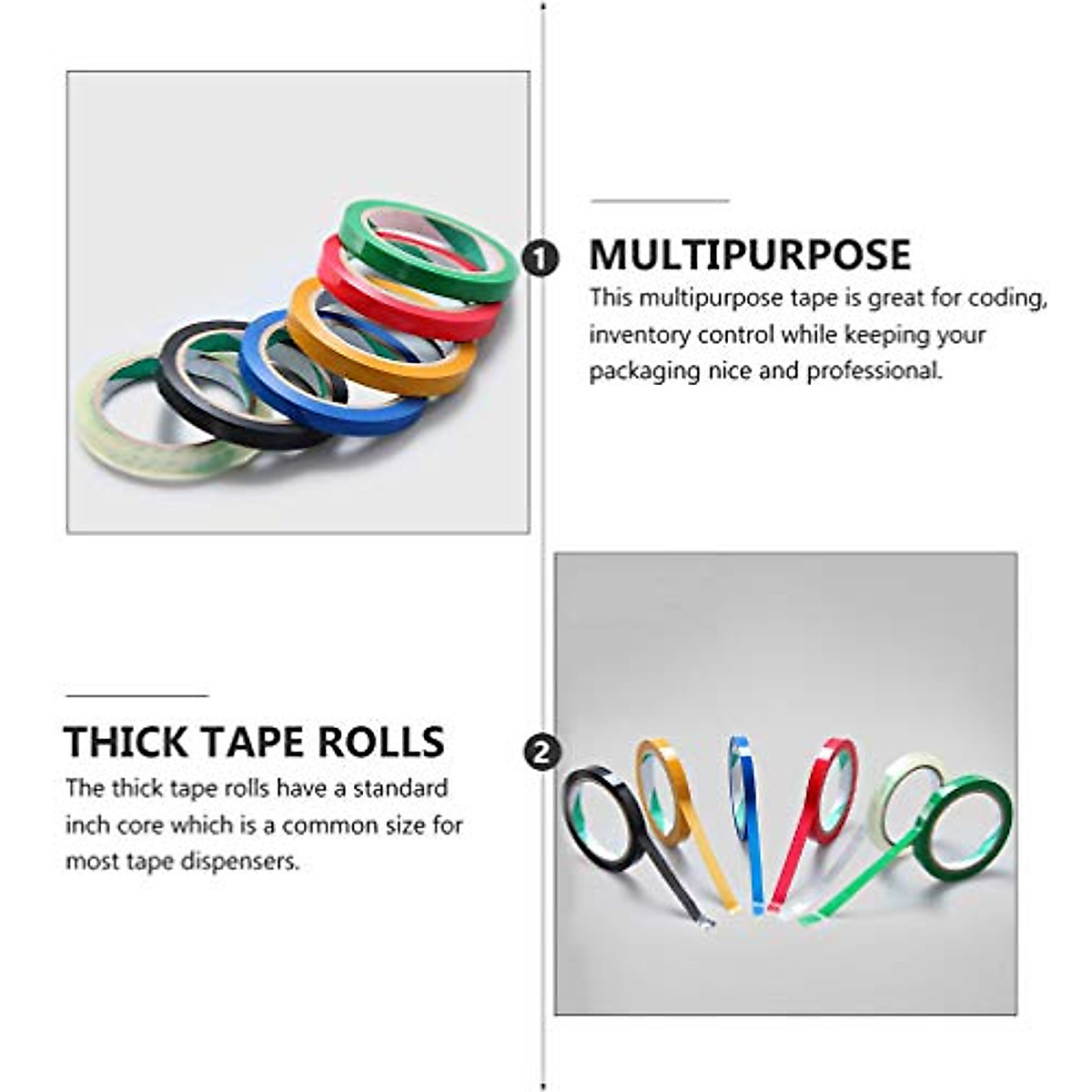 Homoyoyo Spike Tape 18Pcs Bag Sealing Tape Blue Green Red Poly Bag Sealing Tape Tape Bag Sealer Accessories for Bag Sealing Machine 12mm 30m Color Masking Tape