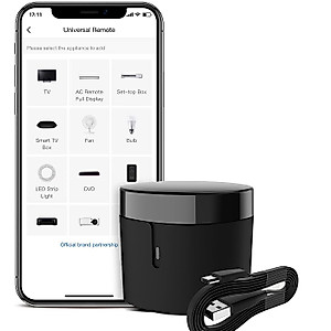 Broadlink RM4 Mini Smart Infrared Universal Remote Control by Smartphone from Anywhere Works with Google Assistant and Alexa