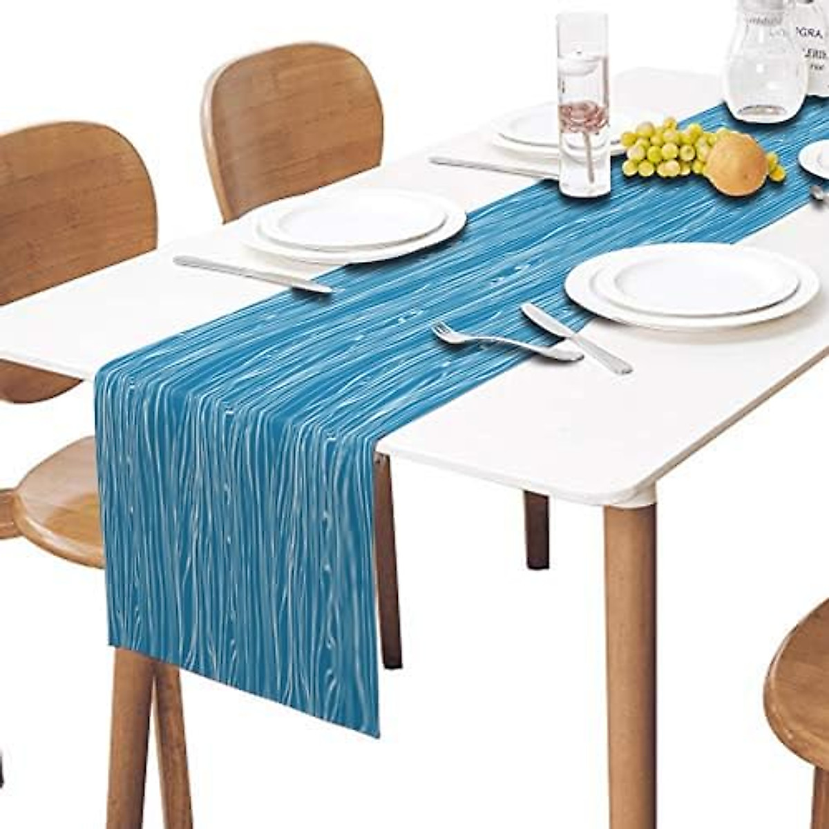 Jacrane Runner for Table 13X72 Inch Pattern Smoke Water Flow Fabric Illustration Table Runner for Home Party Decor