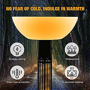 Antarctic Star 1500W Outdoor Electric Infrared Patio Heater, Freestanding Infrared Heater with Adjustable LED Light，Remote Control, Waterproof and Tip Over Protection for Patio,Lawn and Garden