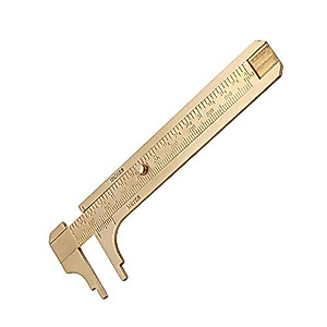 Double Scale Vernier Calipers Brass Sliding Gauge Sliding Pocket Caliper Handy Measuring Tool mm/inch for Measuring Jewelry(100mm)
