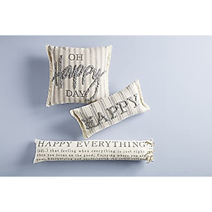 Mud Pie Tufted Pillow, 18" x 18", Happy Day