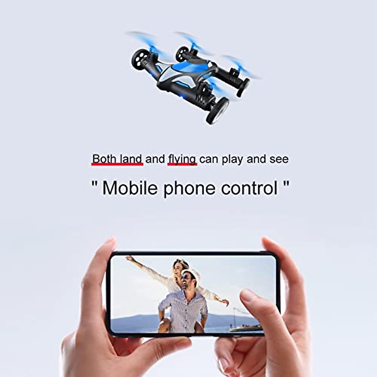 Aufmer Mini Drone with Kids Camera, 2.4G Quadcopter Drone with Land Mode or Flight Mode, Altitude Hold, Headless Mode, 3D Flip, RC Drones (Blue)
