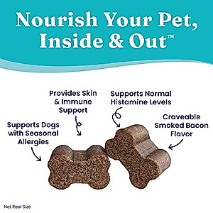 Solid Gold Dog Allergy Relief Chews - Dog Itch Relief with Omega 3 Wild Alaskan Salmon Fish Oil + Colostrum & Beta Glucan - Anti Itch & Hot Spots + Seasonal Allergies - Bacon Flavor - 120 Count