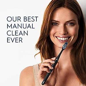 Oral-B Clic Toothbrush, Matte Black, with 1 Bonus Replacement Brush Head and Magnetic Toothbrush Holder