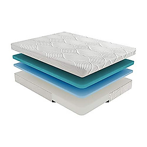 Lexicon Amira 10-Inch Gel Infused Memory Foam Mattress, Split Cal King, White