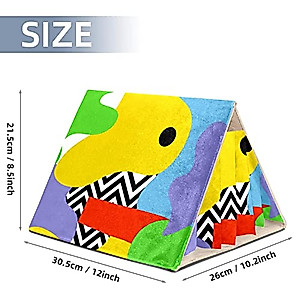 Y-DSIWX Guinea Pig Hideout Cozy Hamster House Cave for Bunny Chinchilla Hedgehog Small Animal Abstract Pattern Colorful