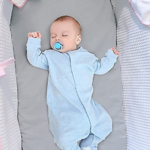 Baby Fitted Bassinet Sheets, 100% Jersey Cotton Bassinet Sheets (Grey+White), 20" x 33"