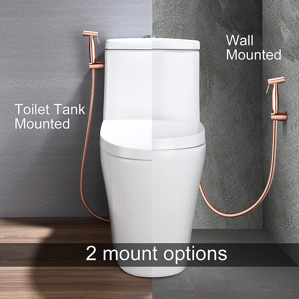 ZQLOEINC Toilet Bidet Spray, Hand-held, pet Bathing Appliance Toilet Bidet Spray, Hose and Brass Valve are Made 304 Stainless Steel (Delivered in 3-8 Days)