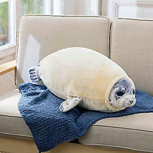 25" Chubby Blob Seal Pillow Soft Plushies, Cute Ocean Stuffed Animals Plush Toy, Room Decor,Throw Pillow Doll Big Plush Toys Gift for Girlfriend,Boys, Girls (Large(25 in))