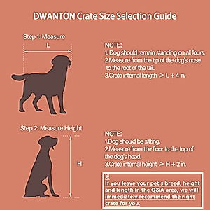 DWANTON Dog Crate Furniture with Cushion, Wooden Dog Crate Table, Double-Doors Dog Furniture, Indoor Dog Kennel, Dog House, Dog Cage Medium, 32.5" L