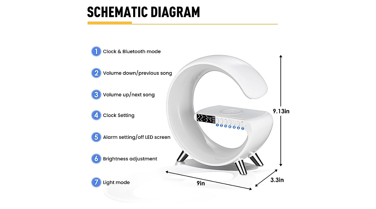 4-in-1 LED Wireless Charging Lamp & Bluetooth Speaker
