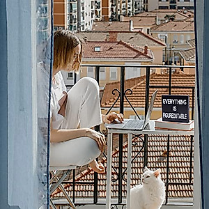 Black Decor for Home Office Desk, Wood Box Sign, Everything is Figureoutable Sign, You are Amazing Mini Plaque, Inspirational Gifts for Women, Men