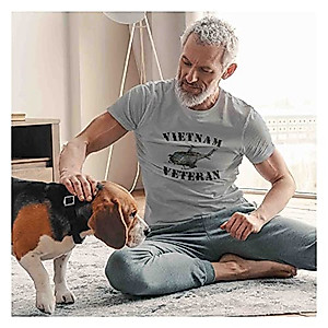 VetFriends.com Vietnam Veteran Huey Performance T-Shirt (Large) Grey