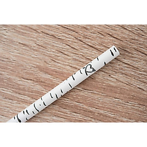 Birch Bark Love Print Paper Drinking Straw (Pack of 25)
