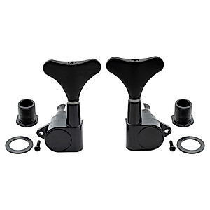 Musiclily 2+2 Sealed Bass Guitar Tuning Pegs Keys 2R2L Machine Head Tuners for Precision Bass and Jazz Bass, Black