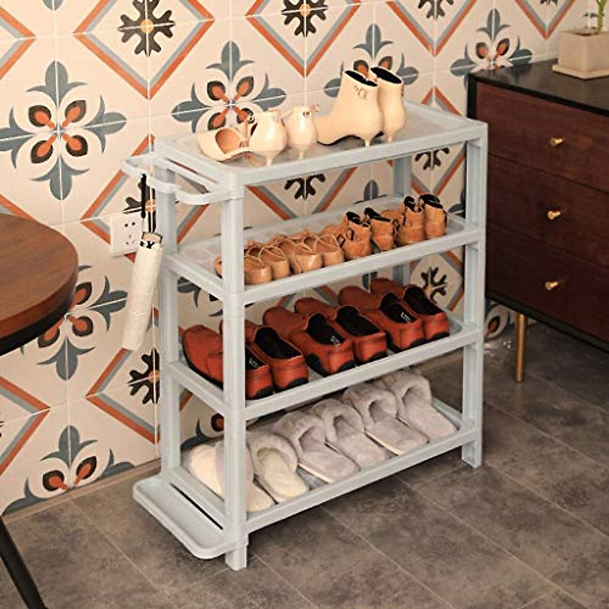 DINGZZ Simple Plastic Shoe Cabinet, Household Shoe Rack Against The Wall Multi-Storey Dormitory Bedroom Shoe Storage Rack
