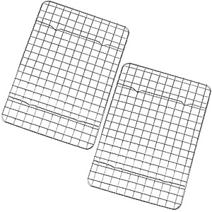 KORCCI Cooling Rack For Baking 2pc- 8.2x11.8", Baking Racks, Stainless Steel Grid Wire Cookie Rack for Cooking, Baking, Roasting, Grilling, Drying, Oven-Safe, Dishwasher-Safe, Heavy Duty,