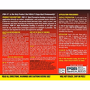 POR-15 Rust Preventive Paint, Stop Rust and Corrosion Permanently, Anti-rust, Non-porous Protective Barrier, 32 Fluid Ounces, Gloss Black