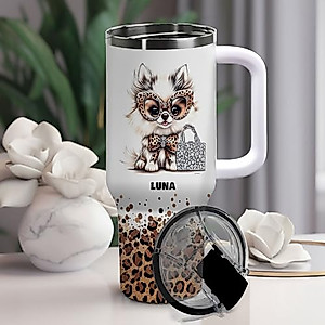 Personalized Dog Tumber with American Eskimo Dog’s Name – Custom Cup for Dog Moms, Ideal Gift for Mother's Day, Birthdays & Christmas 55Wd4L