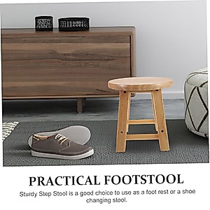 Parliky Solid Wood Bench Stool Wood Small Wood Stools Wood Stool for Bathroom Plant Table Indoor Short Step Stool Stools for Sitting Bench Mini Step Stool Low Stool Wooden