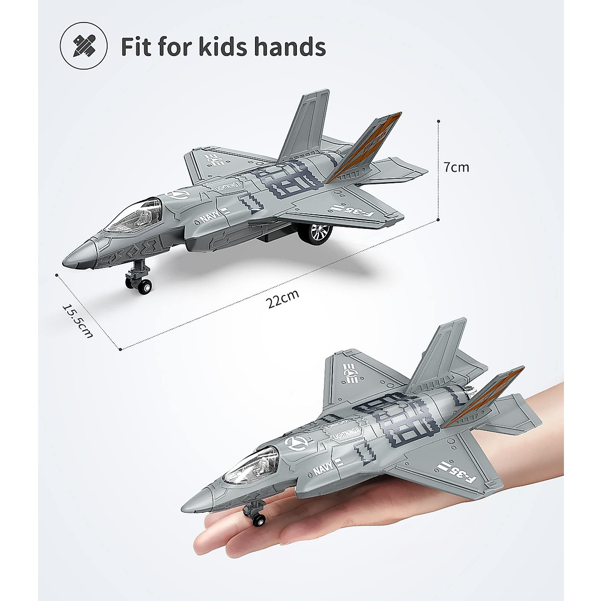 Geyiie Airplane Toys for Kids, Army Fighter Jet Diecast Plane Toys Helicopter for Boys Grils, Pull Back Airplanes with Light, Air Transport Toy Bomber Outdoor Gifts for Toddler Age 3-8 Gifts