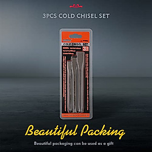 HORUSDY 3-Piece Heavy Duty Cold Chisels Set, 3/8 in, 1/2 in, 5/8 in