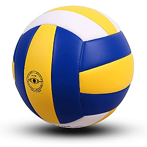 EVZOM Super Soft Volleyball Beach Volleyball Official Size 5 for Outdoor/Indoor/Pool/Gym/Training Premium Volleyball Equipment（Blue）