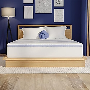 Vibe Gel Memory Foam Mattress, Fiberglass Free, 12-Inch CertiPUR-US Certified Bed-in-a-Box, California King, White