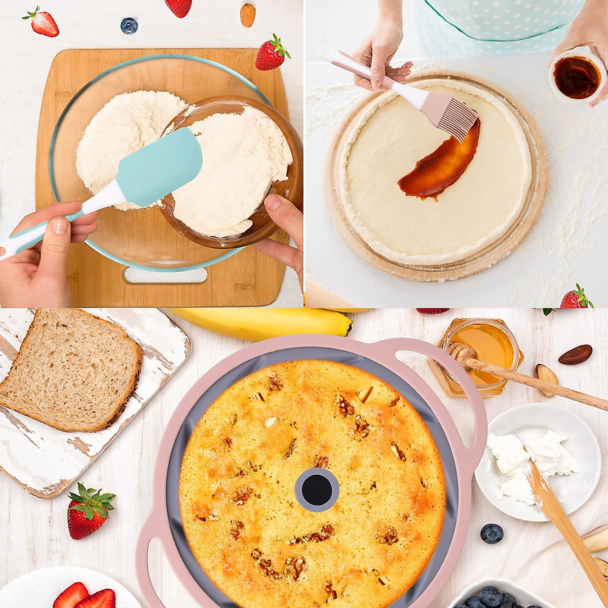 COOKSTYLE 2 Pack Bundt Cake Pan, 9 Inch Cake Pan, Bundt Cake Pans for Baking, Cake Pan for Buntelet, Brownie, Jello, Flan, Meatloaf