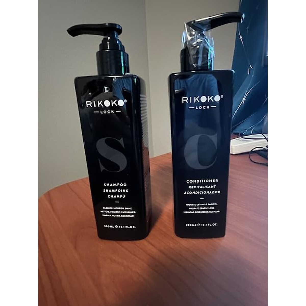 Rikoko LOCK Coconut Shampoo with Vanilla Extract and Cinnamon Bark - 300 mL Bundle with LOCK Coconut Conditioner with Ginger and Hair Softening Hibiscus - 300 mL