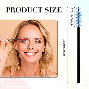 1000 Pcs Disposable Eyelash Mascara Brushes Disposable Mascara Wand Mascara Spoolies Eyelash Brush Applicators Disposable Eyebrow Comb for Eye Makeup Lash Extension, 3.86 Inches, 10 Colors
