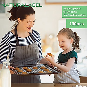 NATURALABEL 100 Pcs Wax Paper, 12" x 7.5" Black and White Checkered Greaseproof Paper,Wax Paper Sheets for Food,Rave Party BBQ Picnic Party Deli Paper