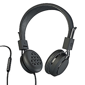 JLab Audio Intro Premium On-Ear Headphones, with Universal Mic (Black)