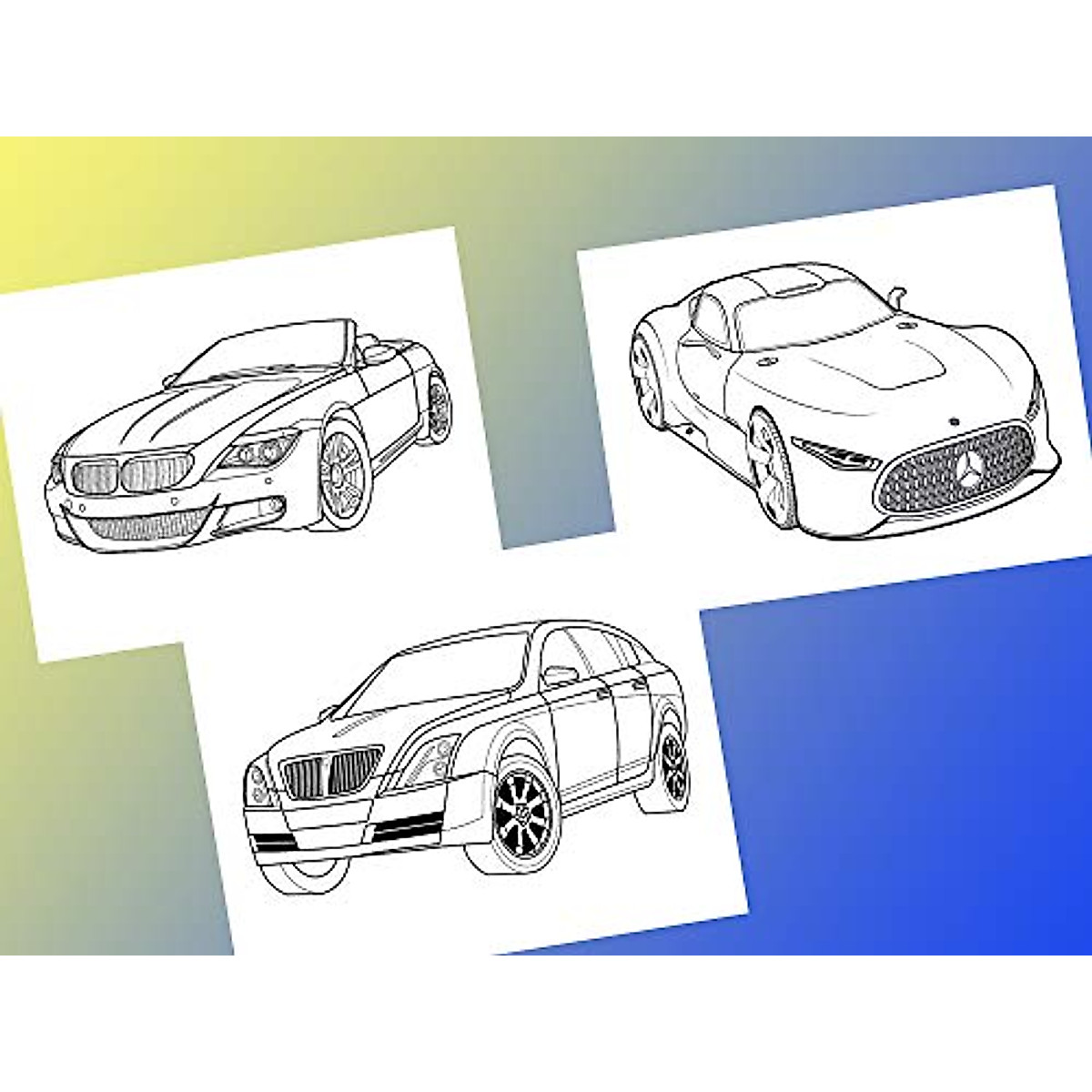 120 Printable Coloring Pages Cars PDF, Cute Easy Simple Colouring Pages Classic Sports Racing Cars to Print for Kids Boys Girls, Color Sheets Activity at Home, Instant Download