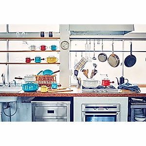 DANSK 833297 Koben Style Double Handed Pot, 7.1 inches (18 cm), 2.2 L., Induction Compatible, Turquoise/Teal, Oven Safe, Enameled