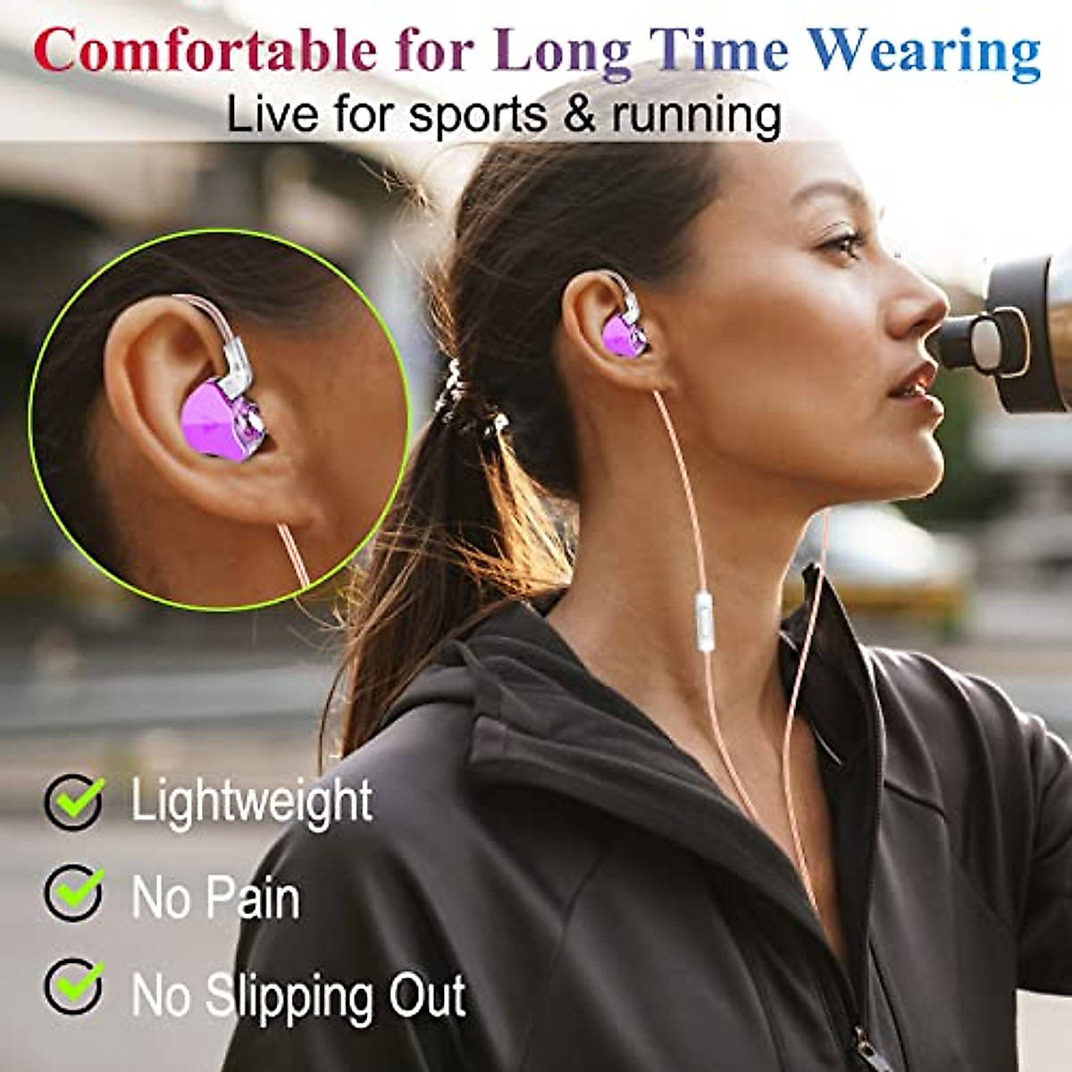 Wired Earbuds 3.5mm Sports Headphones for Samsung A13 A03s Bass Stereo HiFi Stereo in-Ear Earphone with Mic for Samsung Galaxy A52 A33 iPhone 6S 6 5S SE Pixel 5a 4a 3a MP3 MP4 PS5 Laptop