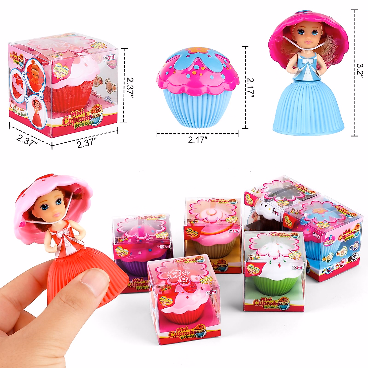 Christoy Beautiful Cake Doll Toy Surprise Cupcake Princess Doll Toys for Children Kid Transformed Scented Girls Funny Game Gift (6PCS)…