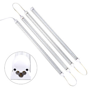 Singteam 10Pack 8Ft LED Shop Light Fixture, 90W Integrated LED Tube Light,10000LM, 6500K, Clear Cover,High Output,Double Row V Shape 270 Degree LED Lighting for Garage Warehouse Workshop Basement