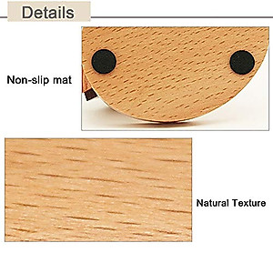 MHKBD Cute Cat Cell Phone Stand, Wooden Phone Stand Cell Phone Holder Desktop Cellphone Stand Universal Desk Stand for All Smart Phone Desk Decoration, Great Gift for Cat Lover Valentines Gift