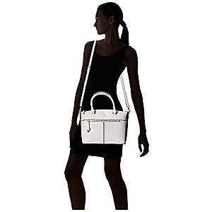 Anne Klein Dome Satchel, Cool Grey Lion Logo Print/Anne White