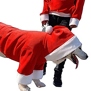 COUTUDI Dog Christmas Costume Dog Santa Claus Costume Dog Cat Christmas Holiday Outfit Pet Christmas Clothes (Men Size)
