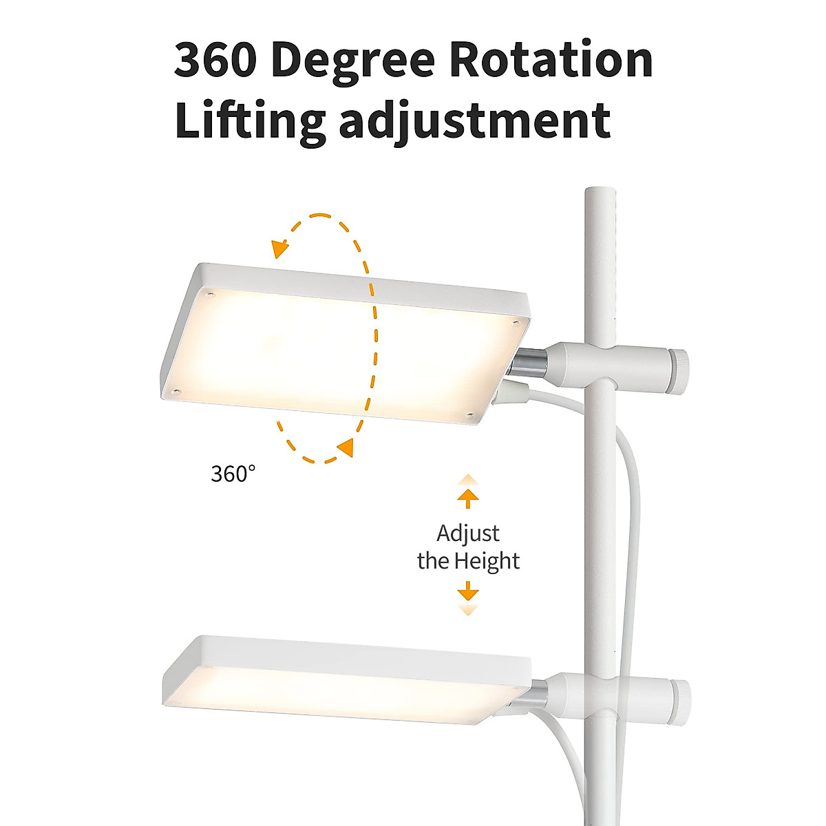 VISDANFO Modern Floor Lamp, 360 Degree Rotation Sky LED Floor lamp Office Lighting, Bright LED Standing Pole Light, Tall Lamps for Living Room,Bedroom,Reading,Study Room (White)
