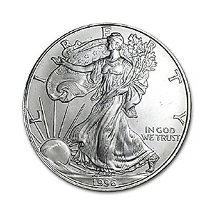 1996 American Silver Eagle .999 Fine Silver Dollar Uncirculated US Mint with Our Certificate of Authenticity